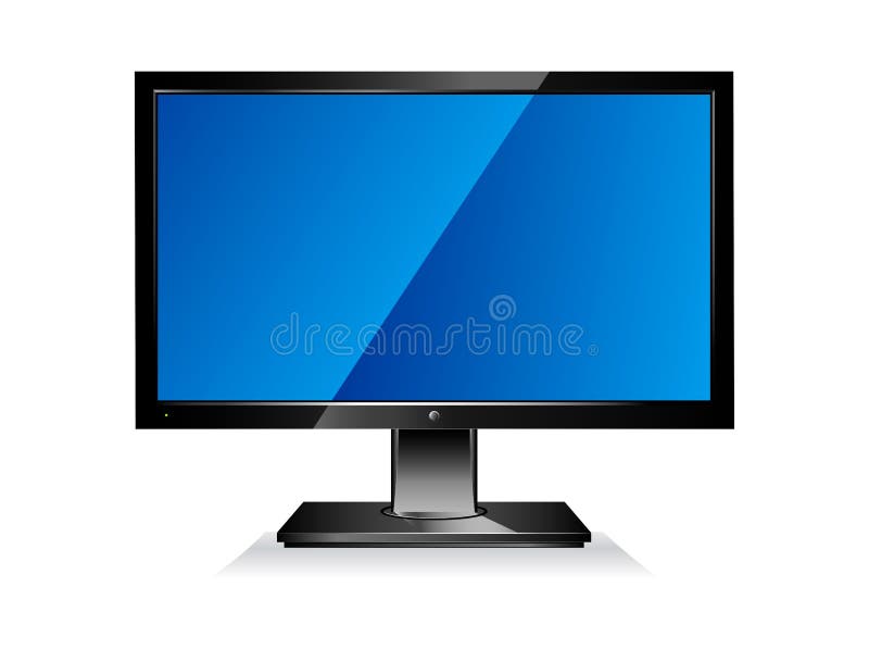 Het Vlakke Scherm Van De Computer Vector Illustratie - Illustration of ...