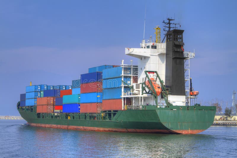 Het Vrachtschip Van De Container Stock Foto - Image of logistisch ...