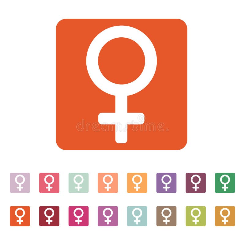 Het Vrouwenpictogram Vrouwelijk Symbool Vlak Vector Illustratie ...