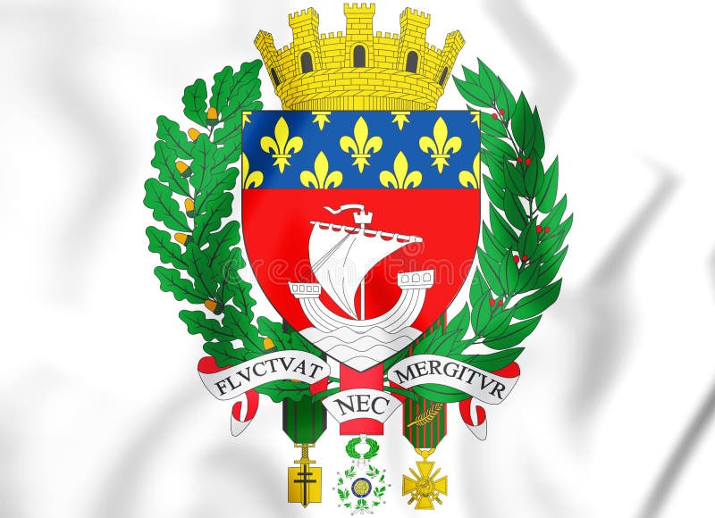 Het Wapenschild Van Parijs, Frankrijk Stock Illustratie - Illustratie ...