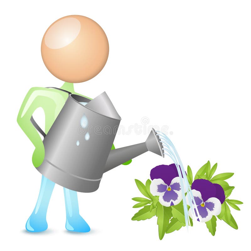 Het water geven humanoid vector illustratie. Illustration of ...