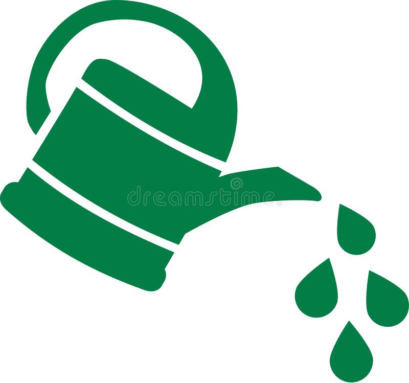 Het Water Geven Van Bloemensymbool Met Gieter Vector Illustratie ...