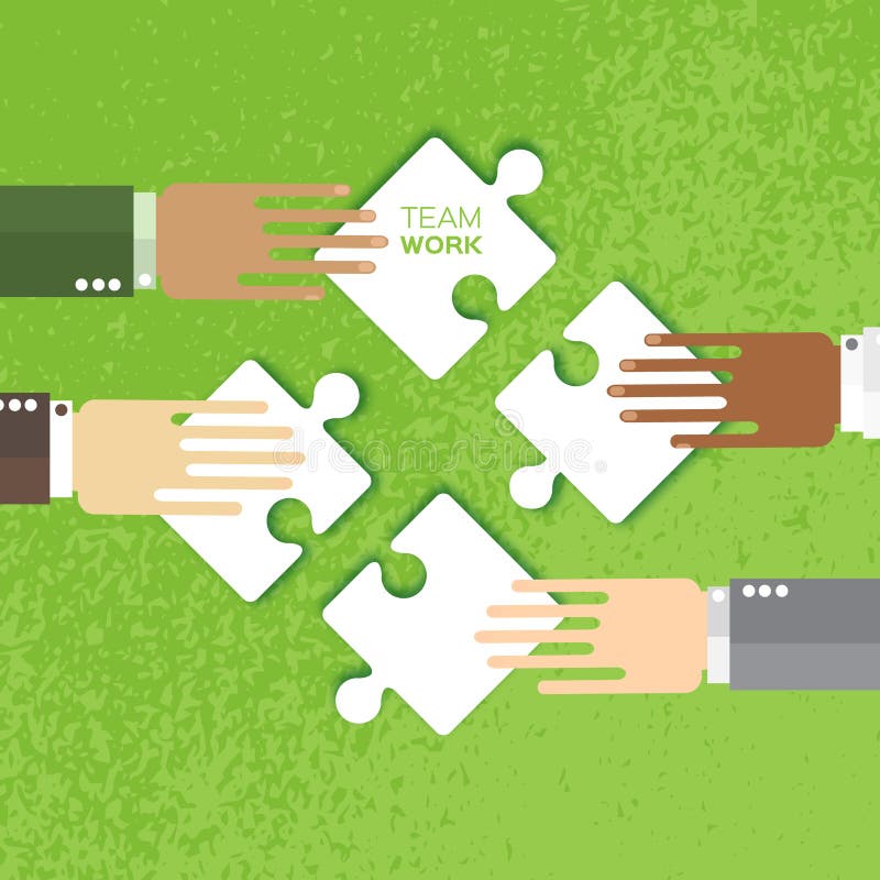 Het Werk Van Het Vier Handen Samen Team Vector Illustratie ...