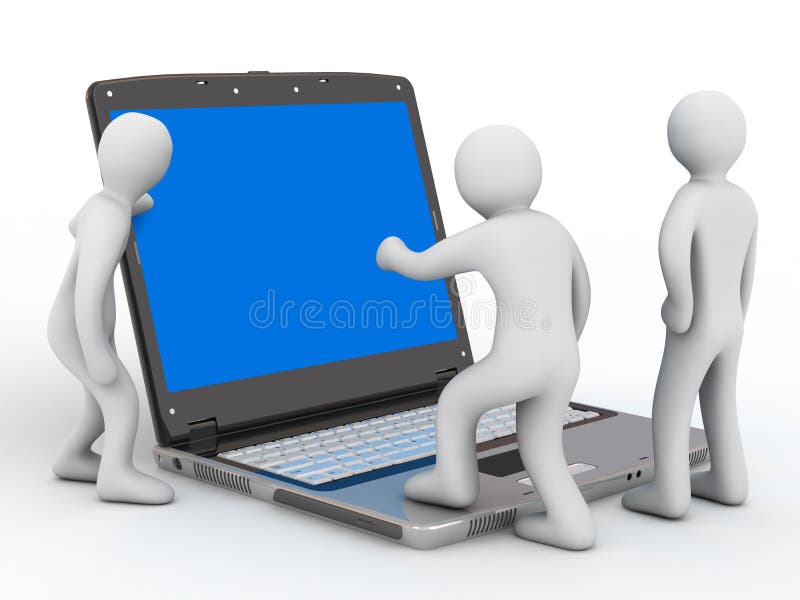 Het werk voor computer stock illustratie. Illustration of bekijken ...