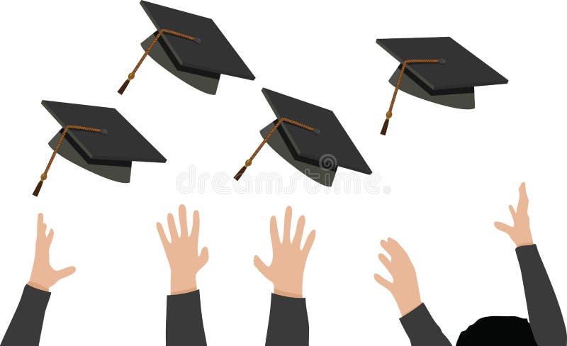 Het Werpen Van Graduatie GLB - Zwarte Baret Stock Illustratie ...