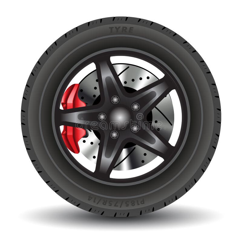 Reeks Van Vier Wielen Automobiele Banden En Randen Stock Illustratie ...