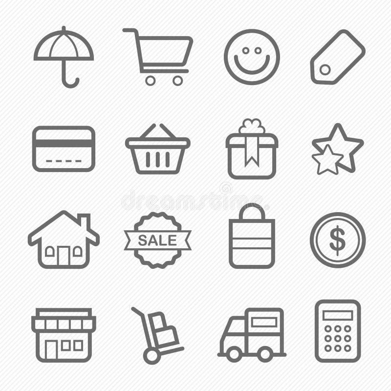 Het Winkelen Het Pictogram Van De Symboollijn Vector Illustratie ...