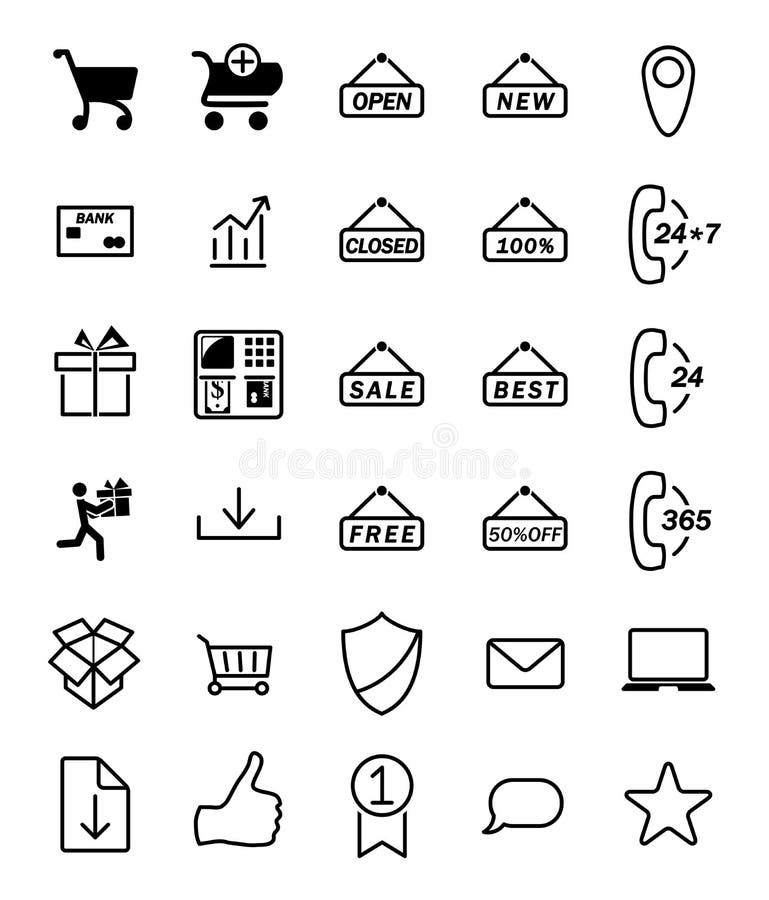 Het winkelen pictogram vector illustratie. Illustration of computer ...