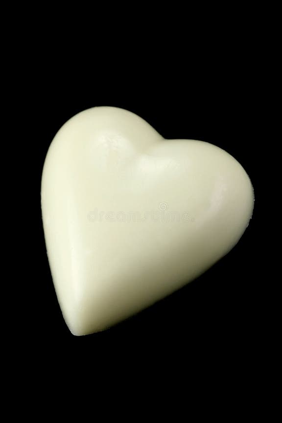 Het Witte Hart Van De Liefde Van De Chocolade Stock Foto - Image of ...