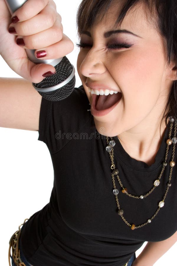 Uit Het Zingen Van Zeer Luid Stock Foto - Image of hoorzitting, blond ...