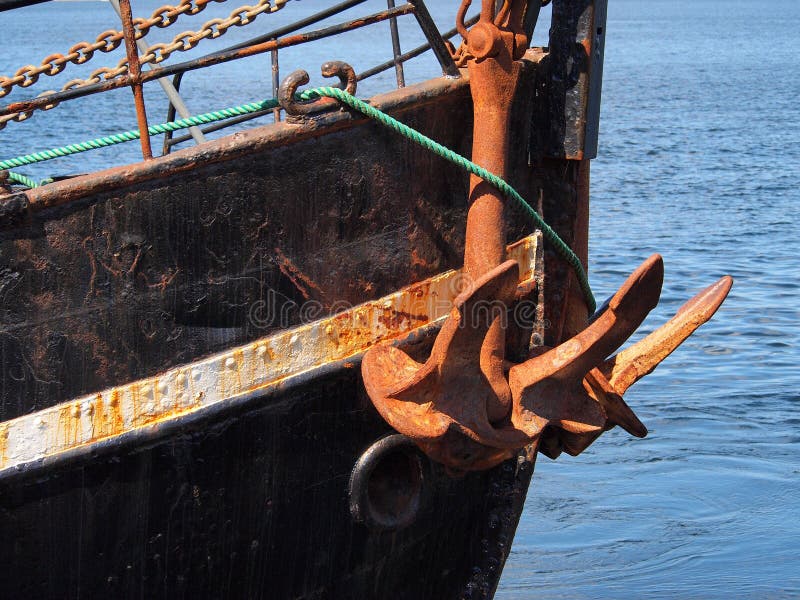 Het Zware Anker Van De Schipboot Stock Afbeelding - Image of verouderd ...