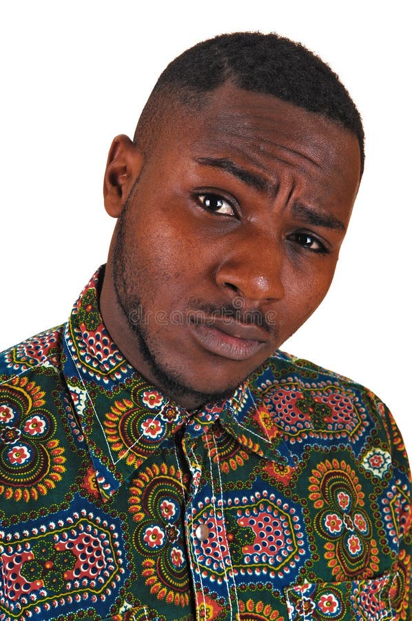 Het Zwarte Mens Benieuwd Zijn. Stock Afbeelding - Image of portret ...