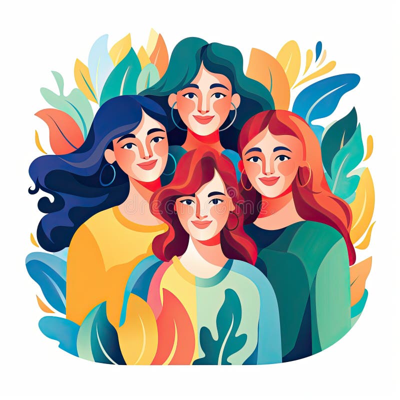 Group Women Abstract Stock Illustrations – 12,309 Group Women Abstract ...