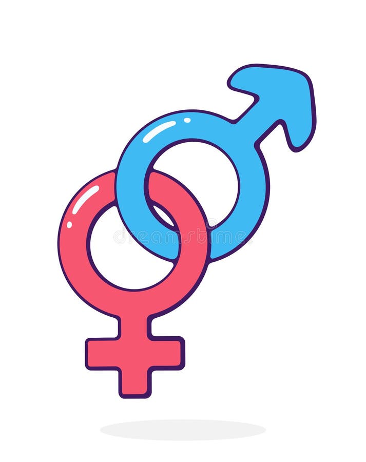 Heterosexual Gender Symbol Traditional Sexual Orientation Of Man And Woman Vector Illustration
