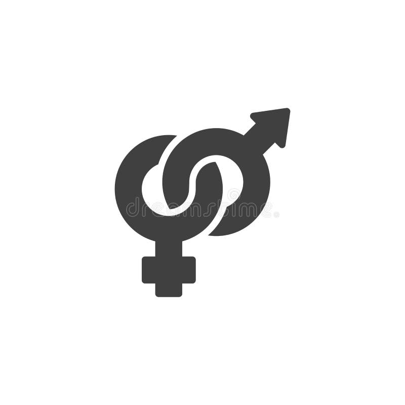 Heterosexual Gender Symbol Icon Vector Male And Female Flat Sign