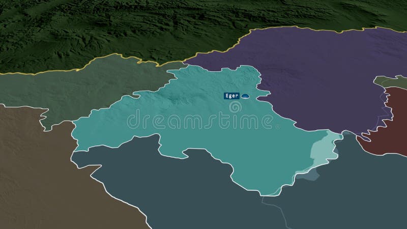 Heves, Hungary - Highlighted with Capital. Administrative Stock ...