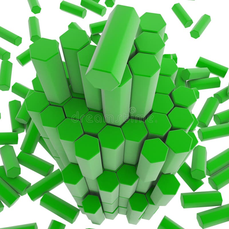 Hex Block Tower stock illustration. Illustration of hexagon - 4805680