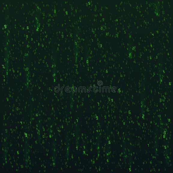 Hex Code Background. Digital Data Stream in Green Colors. Matrix Stock ...