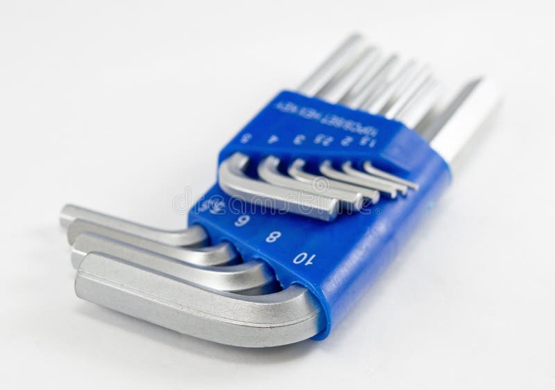 Hex key set stock image. Image of isolated, metallic - 76478385