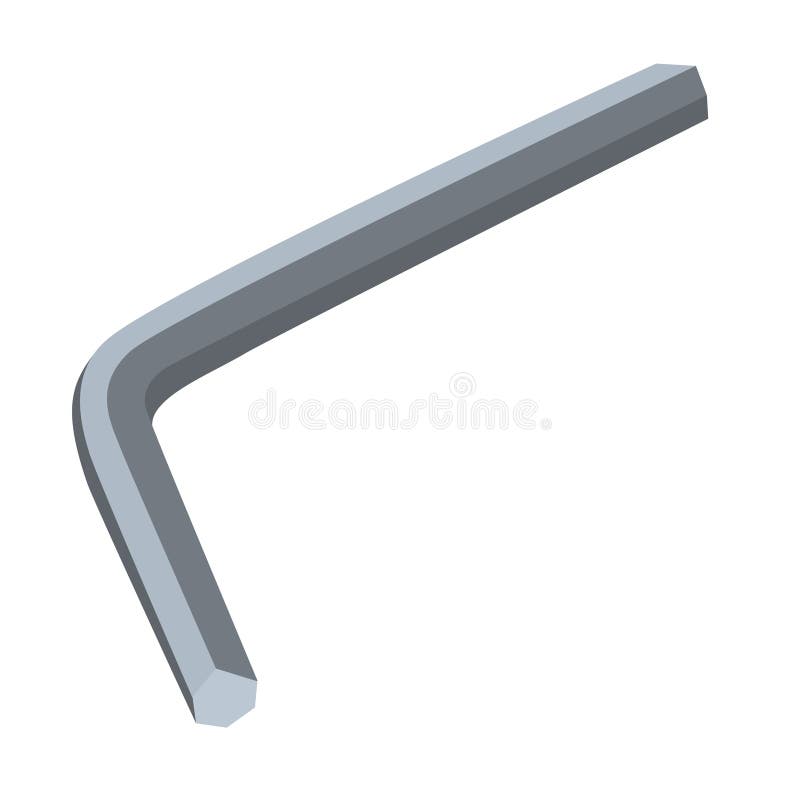 Hex Key Tool Hand Drawn Flat Vector Illustration Stock Illustration ...