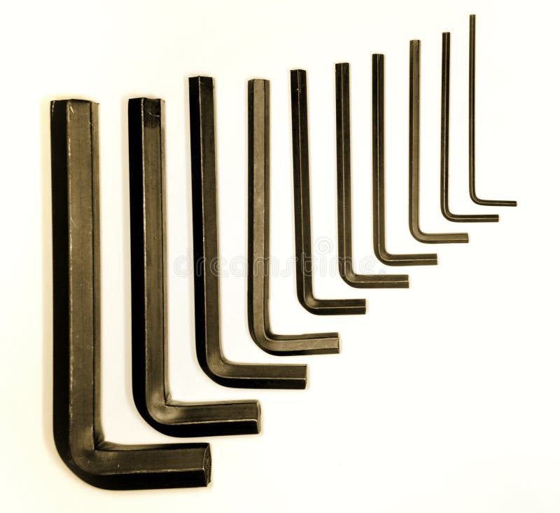 Hex keys stock image. Image of steel, cutout, still, equipment - 20544573