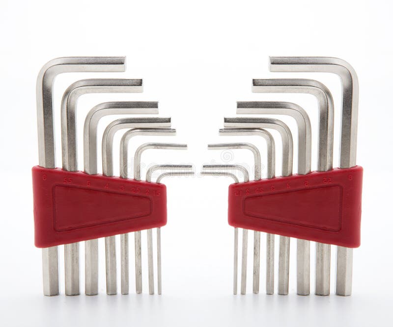Hex Keys Set Isolated on White Background Stock Image - Image of bolt ...