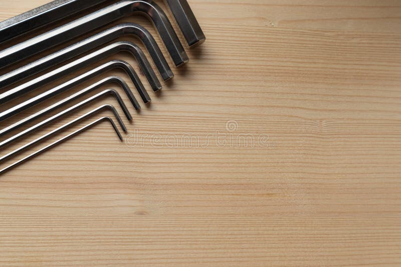 Old keys on workbench A stock image. Image of wooden - 33777551