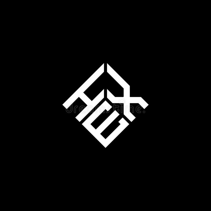 HEX Letter Logo Design on Black Background. HEX Creative Initials ...
