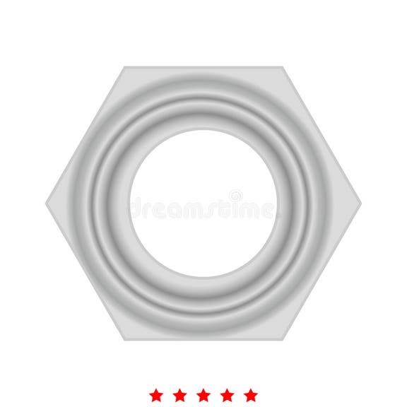 Hex Nut Icon . Different Color Stock Vector - Illustration of bolt ...