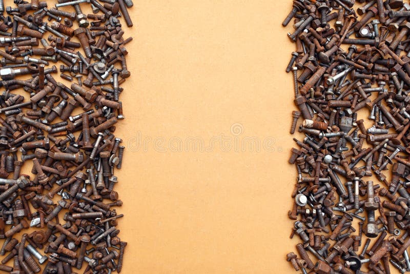 Hex Nut Rusty Ocher Background Texture Bolt Plain Stainless Stock Photo ...