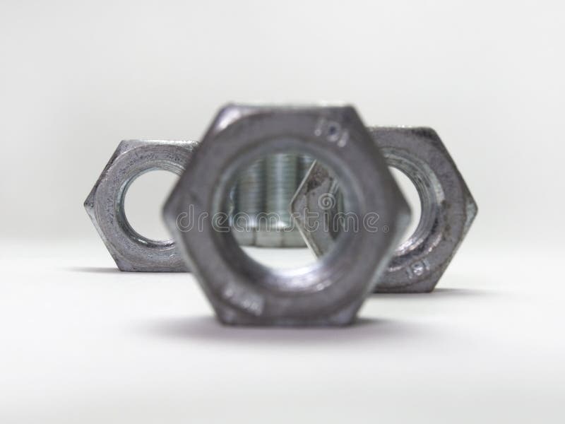 Hex Nuts in an Unusual Perspective Stock Image - Image of tool ...
