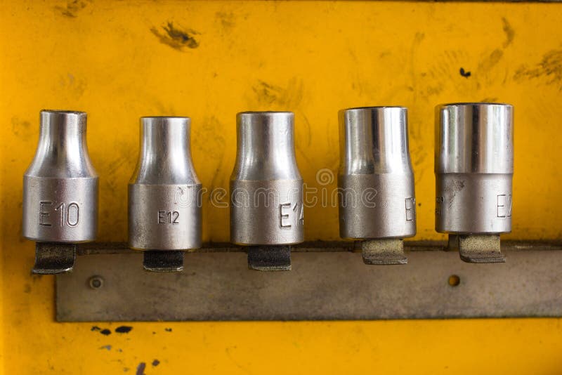 Hex Socket Set in the Auto Tools Box. Stock Photo - Image of automobile ...