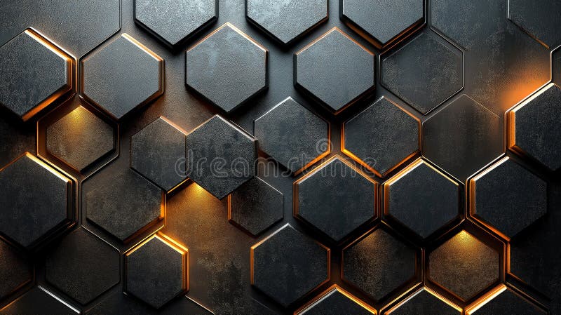 Geometric Shapes Neon Lights Background Design.Hex Textured Background for Networking Stock ...