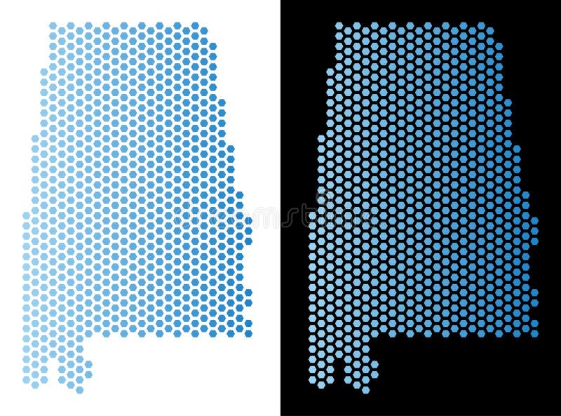 Alabama State Map Hexagon Mosaic Stock Vector - Illustration of area ...