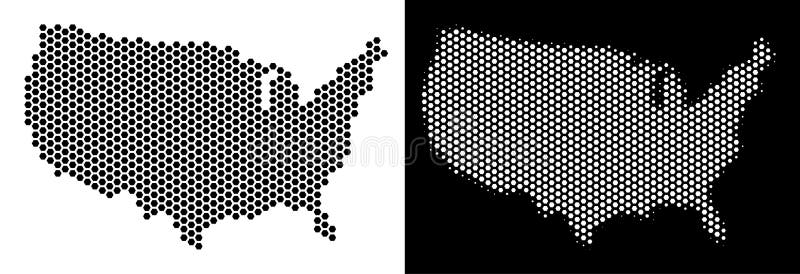 USA Map Hexagon Scheme stock vector. Illustration of gradient - 119088524
