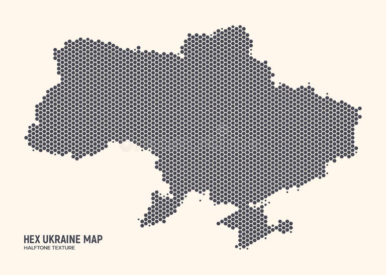 Hexagonal Halftone Design Ukraine Map Vector Stock Vector ...