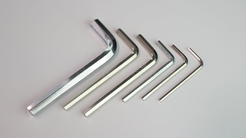 Six Hex Keys on a White Background Stock Image - Image of steel ...