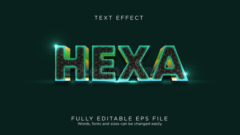 Hexa Pattern Text Effect Font Type Stock Illustration - Illustration of ...