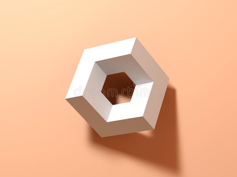 Hexabit, an Abstract White Geometric Object with Soft Shadow, Top View ...