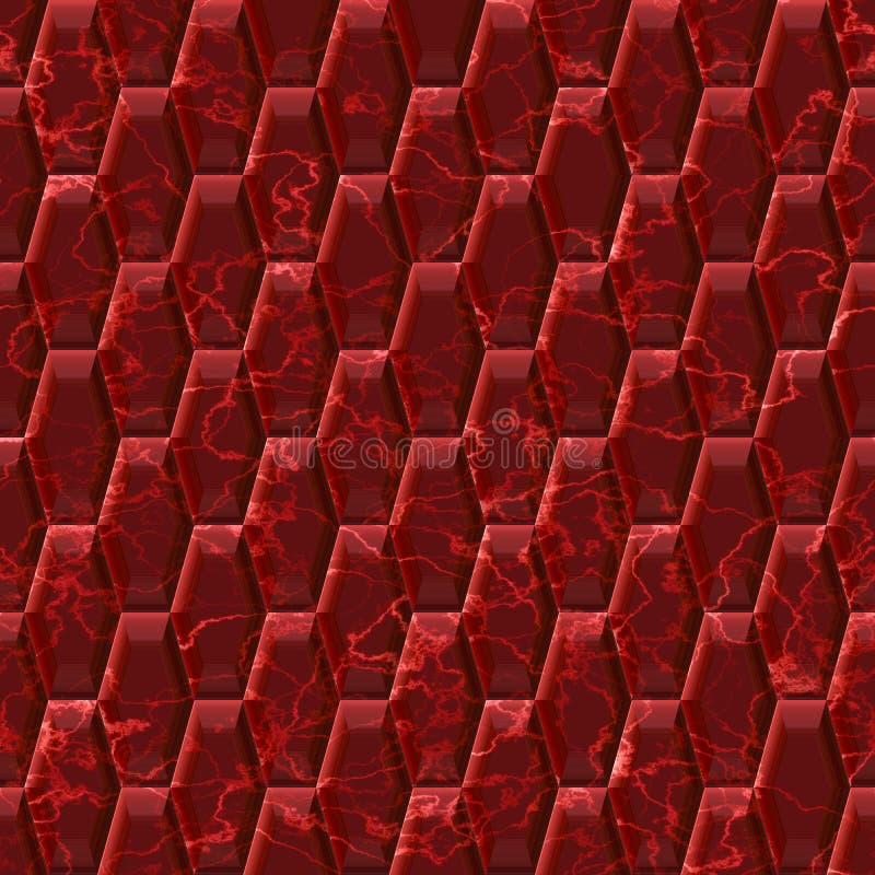 Hexacomb red tiling stock illustration. Illustration of rock - 62675069