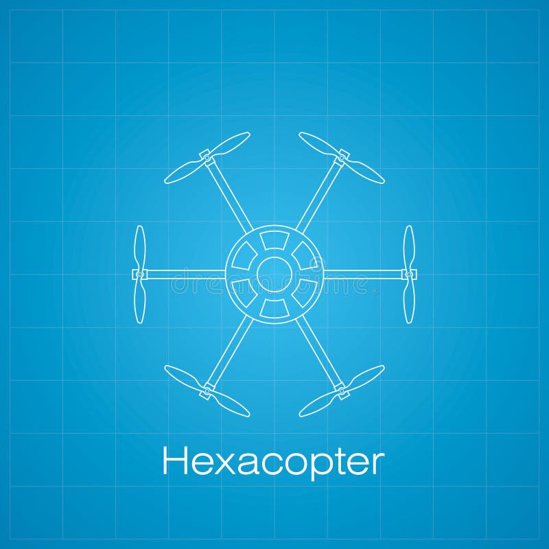 Hexacopter stock vector. Illustration of delivering, futuristic - 45183332