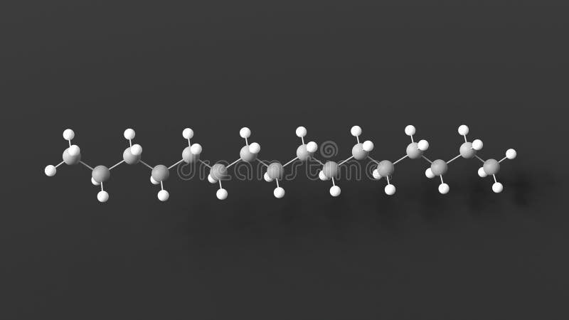 Hexadecane Molecular Structure, Alkane Hydrocarbon, Ball and Stick 3d ...