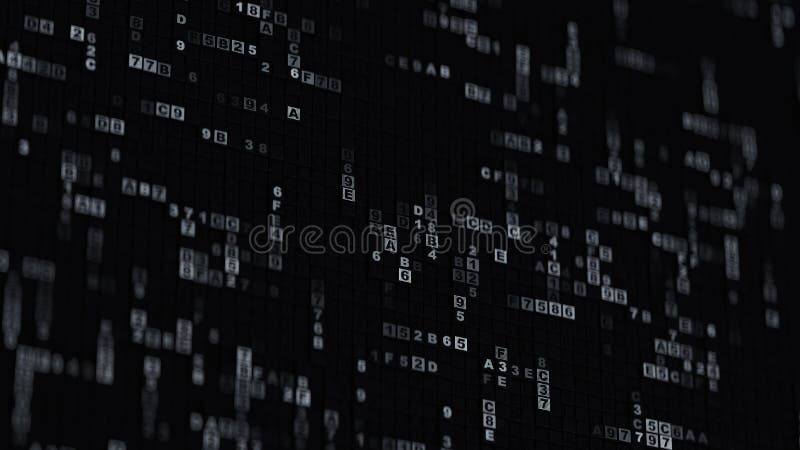 Digital Hexadecimal Symbols Stock Illustration - Illustration of number ...