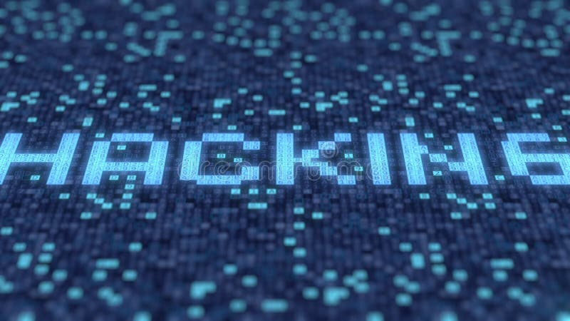 Hexadecimal Symbols On A Blue Computer Display Compose Hacking Word 3d Rendering Stock