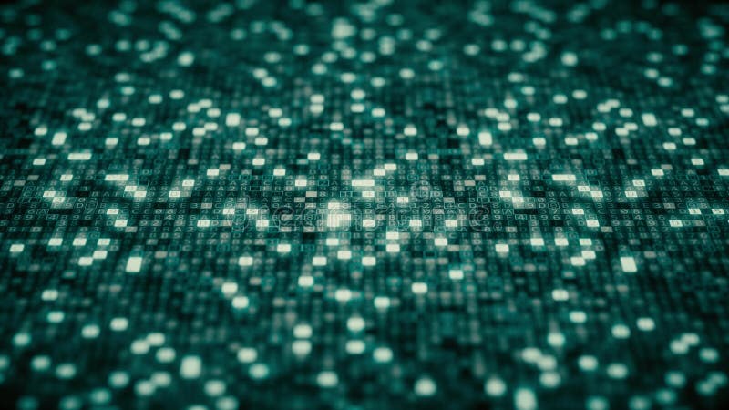 Hexadecimal Symbols Flashing on a Blue Computer Screen. Loopable 3D Animation Stock Video ...