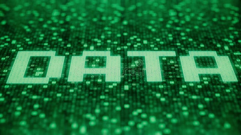 Flashing Hexadecimal Symbols On A Green Computer Screen Compose Data Word Loopable 3d Animation