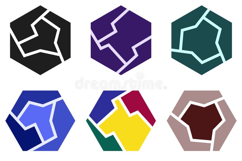 The Hexagon is Divided into Sections. Can Be Used As a Logo or Icons ...
