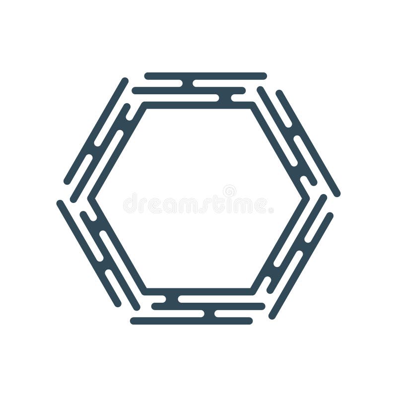 Hexagon Abstract Frame, Border, Shape, Element. Six-sided Polygon Stock ...