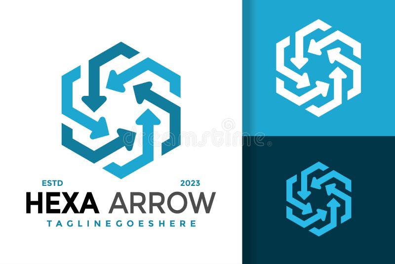 Hexagon Arrow Logo Logos Design Element Stock Vector Illustration ...