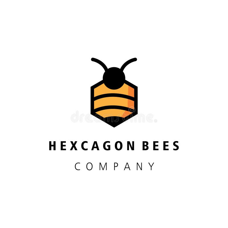 Hexagon Bee Logo Illustration Design Vector Template Stock Vector - Illustration of logo ...